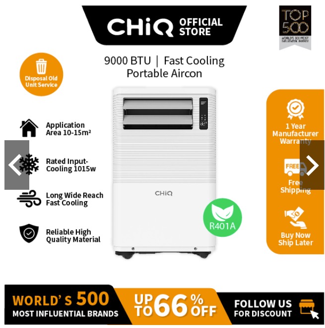 CHiQ 9000-12000 BTU 3 in 1 |Super Circulation Airflow Volume | Fast ...