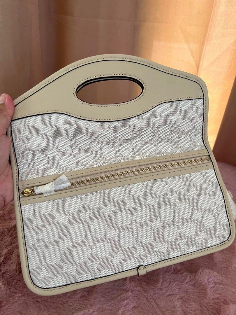 Coach CA358 Foldover Cut Out Clutch Crossbody in Signature Jacquard ...