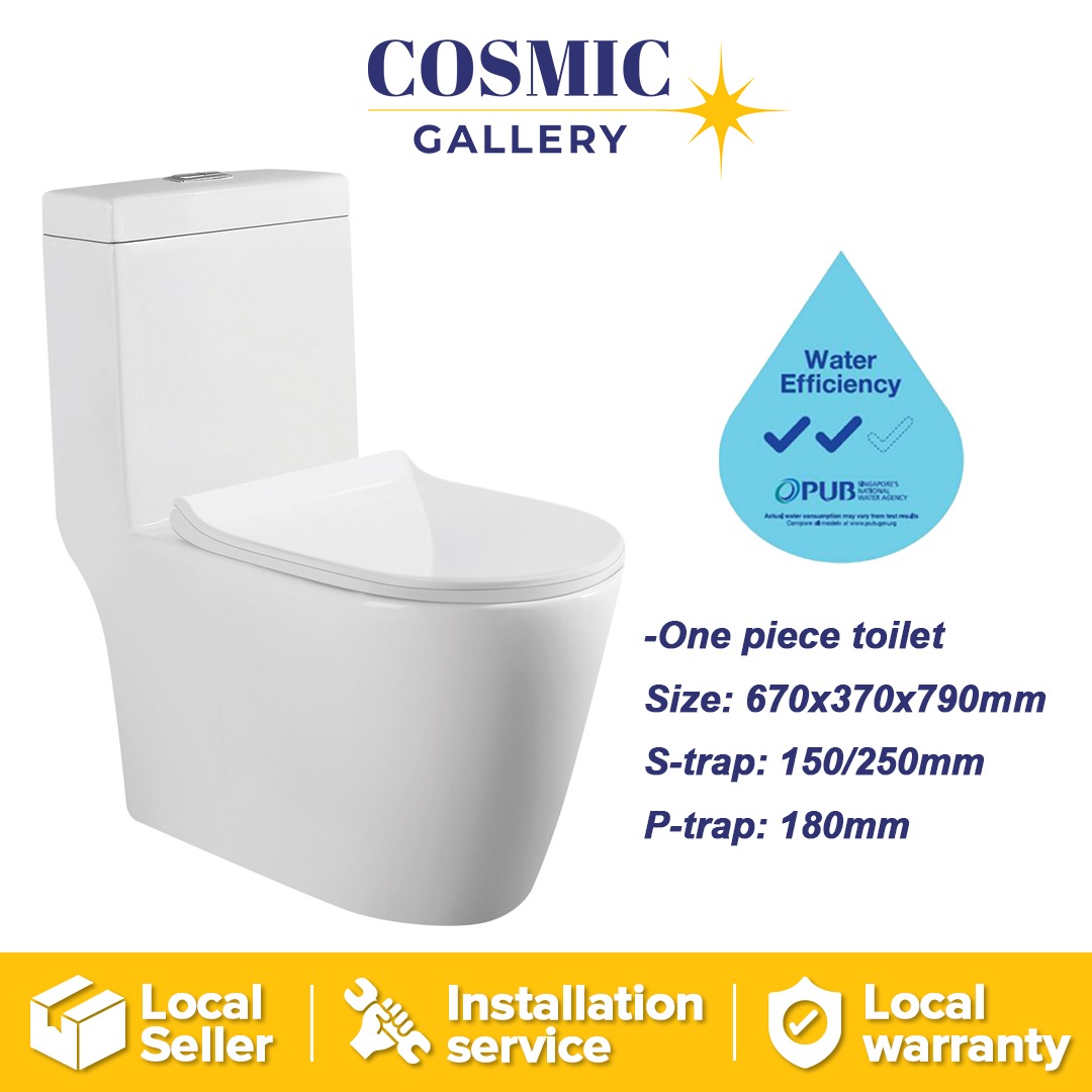 COSMOS 3035 Rimless One Piece Toilet Bowl, Powerful & Quiet Flush ...