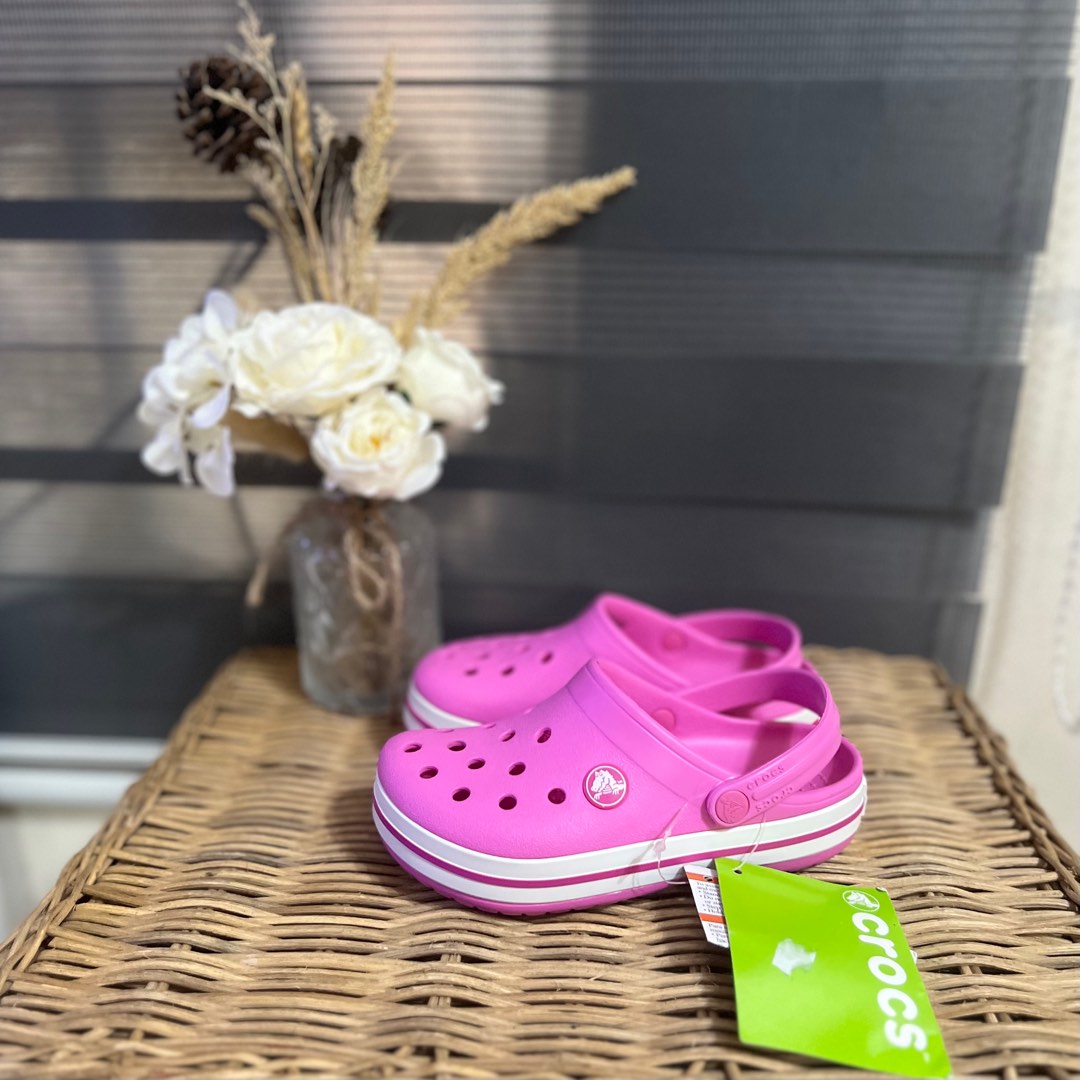Crocs Crocband Pink (Kids), Babies & Kids, Babies & Kids Fashion on ...