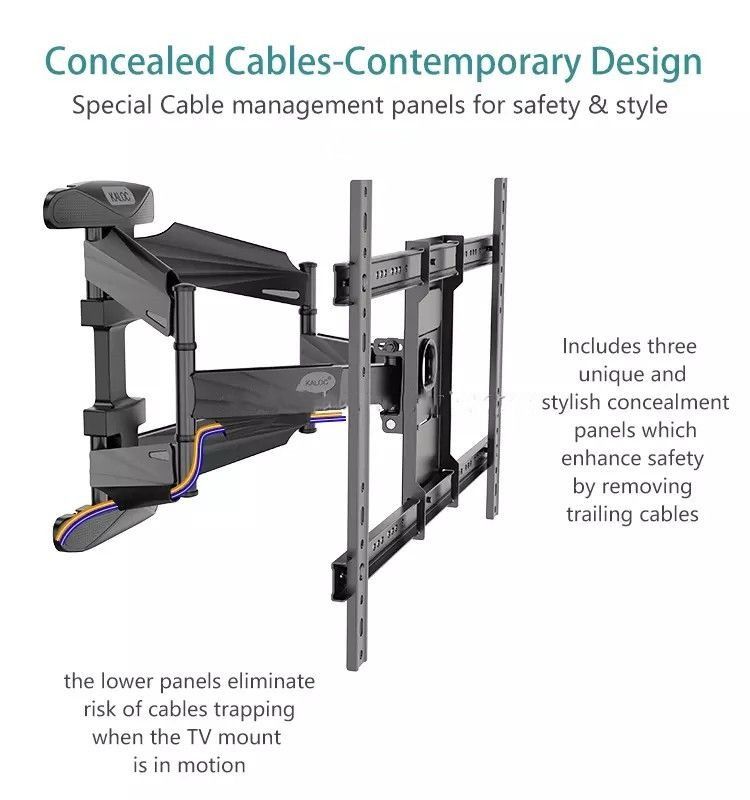 Double Arm Wall Mount TV Brackets Swivel mount Kaloc S8, for 40" to 80 ...
