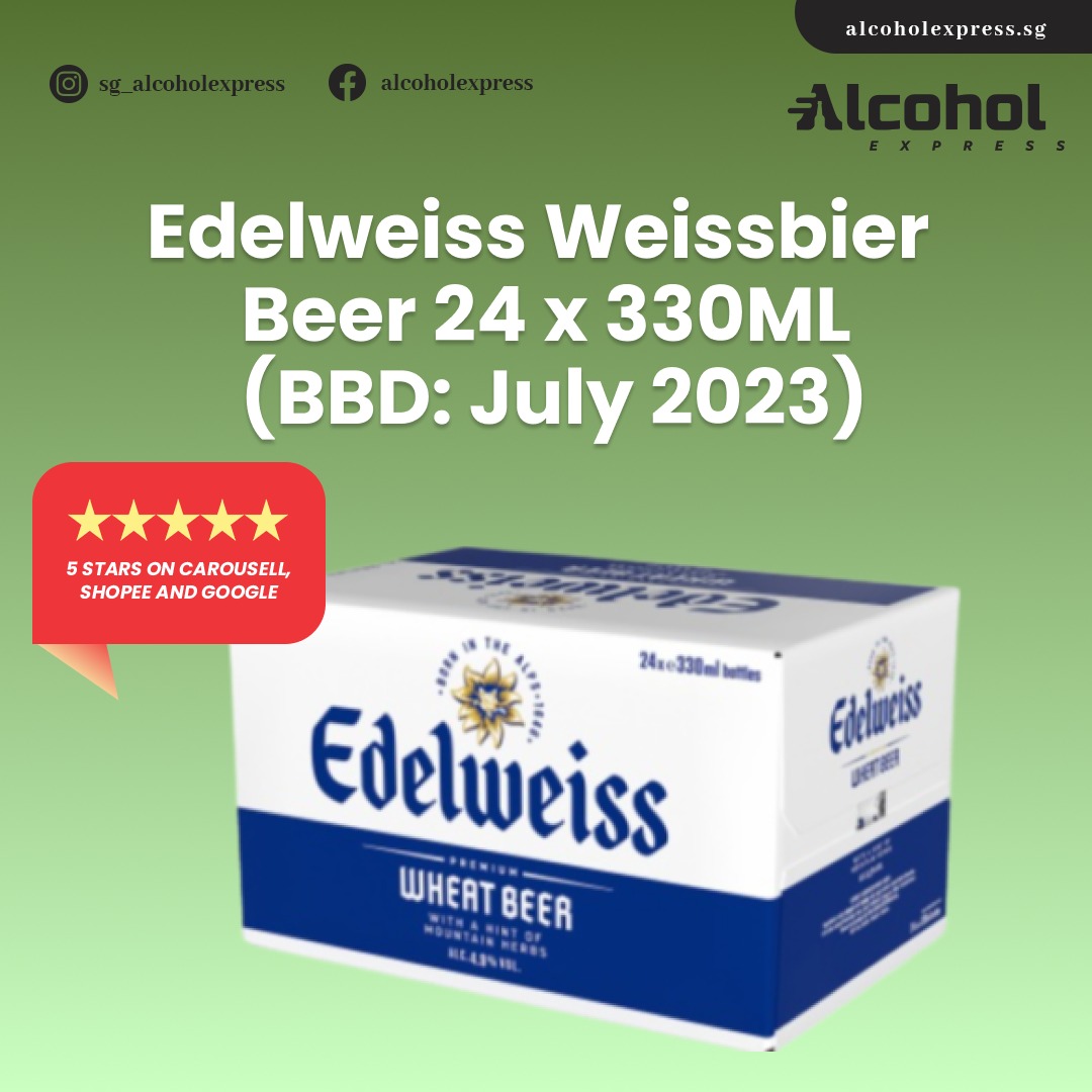 Edelweiss Weissbier Beer 24 x 330ML (BBD: July 2023), Food & Drinks ...