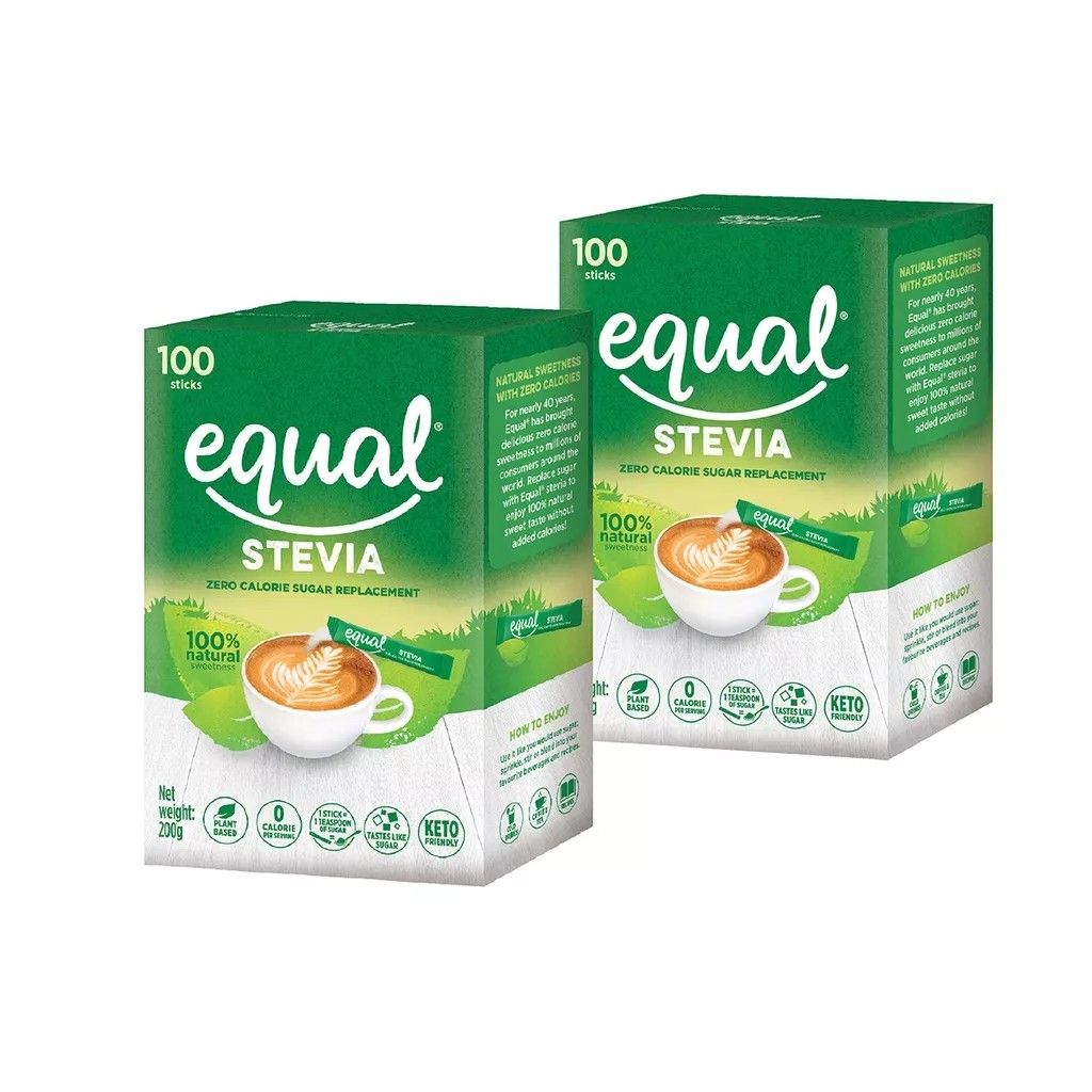 EQUAL Stevia Sticks 40 sachets natural sweetener wellbeing sugar sugar ...