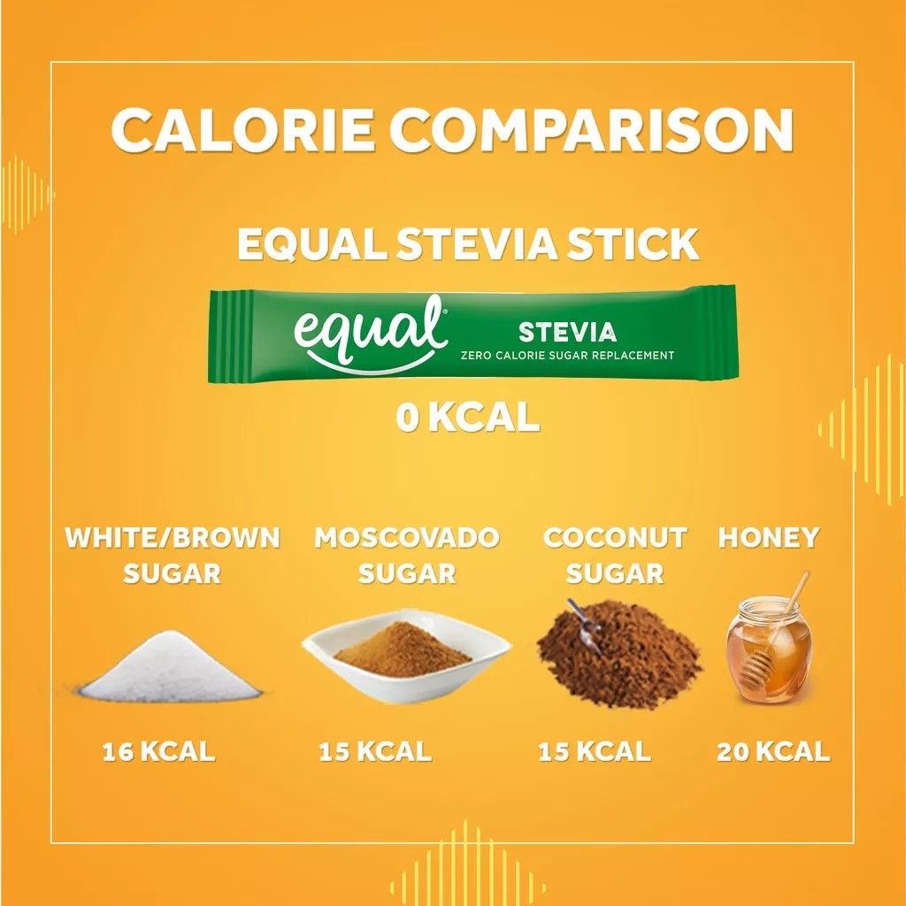 EQUAL Stevia Sticks 40 sachets natural sweetener wellbeing sugar sugar ...