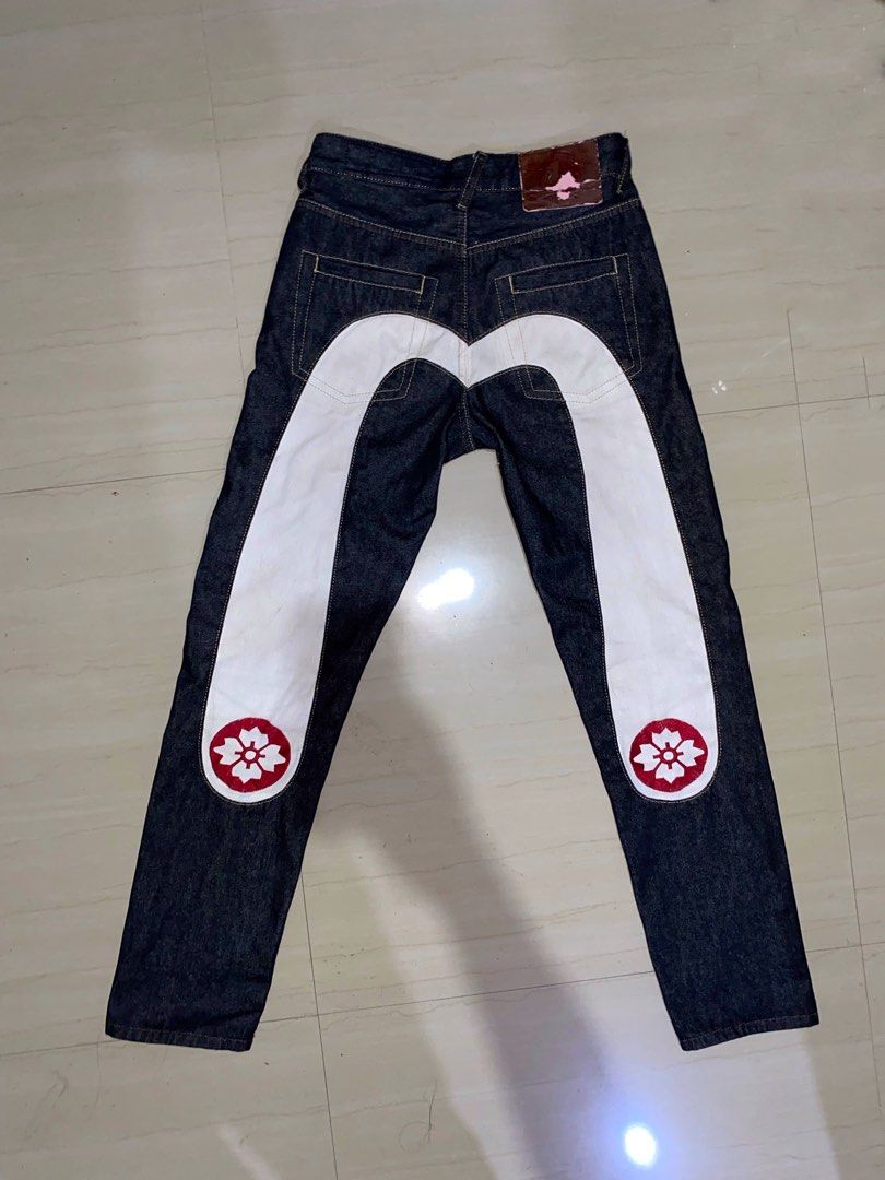 Evisu Daicock Flower Kamon Embroidery Pants, Men's Fashion, Bottoms, Jeans on Carousell