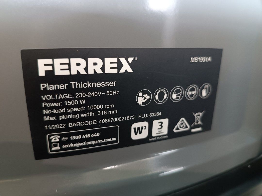 Ferrex 1500W Planer Thicknesser, Computers & Tech, Office & Business ...