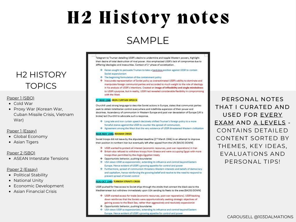 H2 History Notes (Cold War, ASEAN, Asian Tigers, Global Economy ...