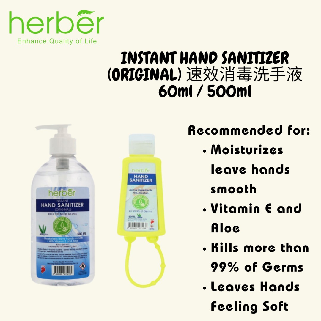 Herber Instant Hand Sanitizer (Original), Beauty & Personal Care ...