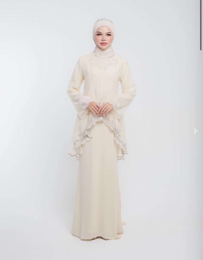 Baju nikah/ kahwin/ raya Hijabistahub Fahara Dress (Champagne), Women's ...
