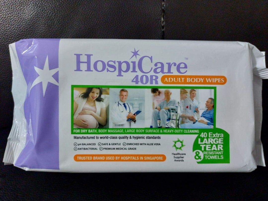 HospiCare 40R Adult Body Wet Wipes, Beauty & Personal Care, Bath & Body ...