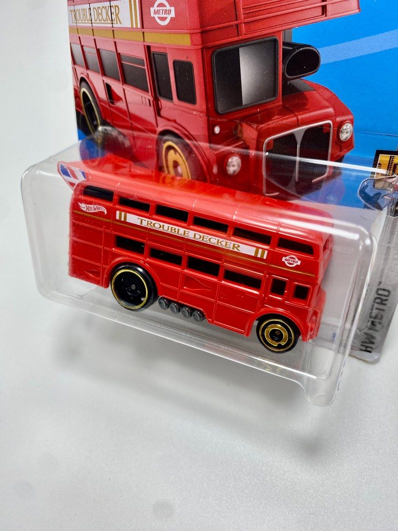 Hot Wheels TROUBLE DECKER Red Double Level Fantasy HW Metro Truck Bus 1 ...