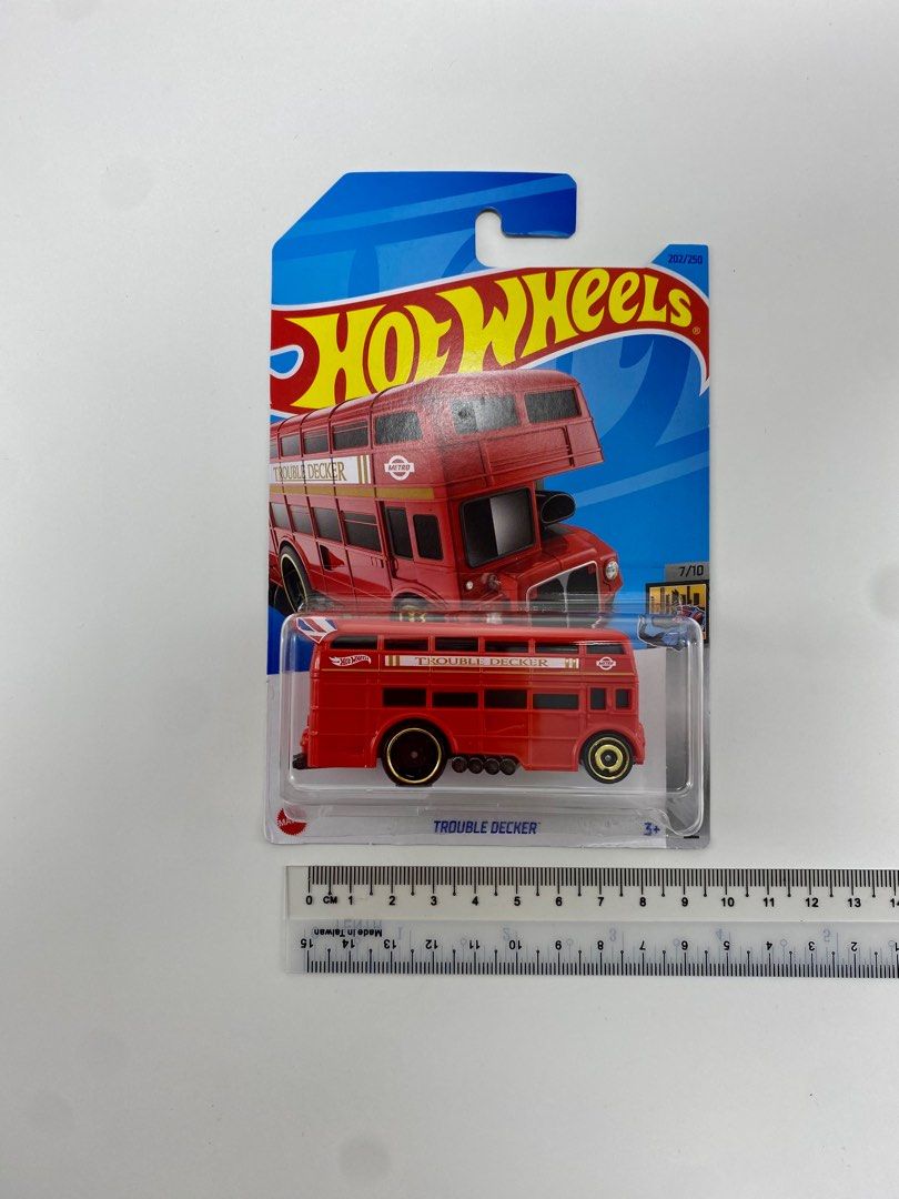 Hot Wheels TROUBLE DECKER Red Double Level Fantasy HW Metro Truck Bus 1 ...