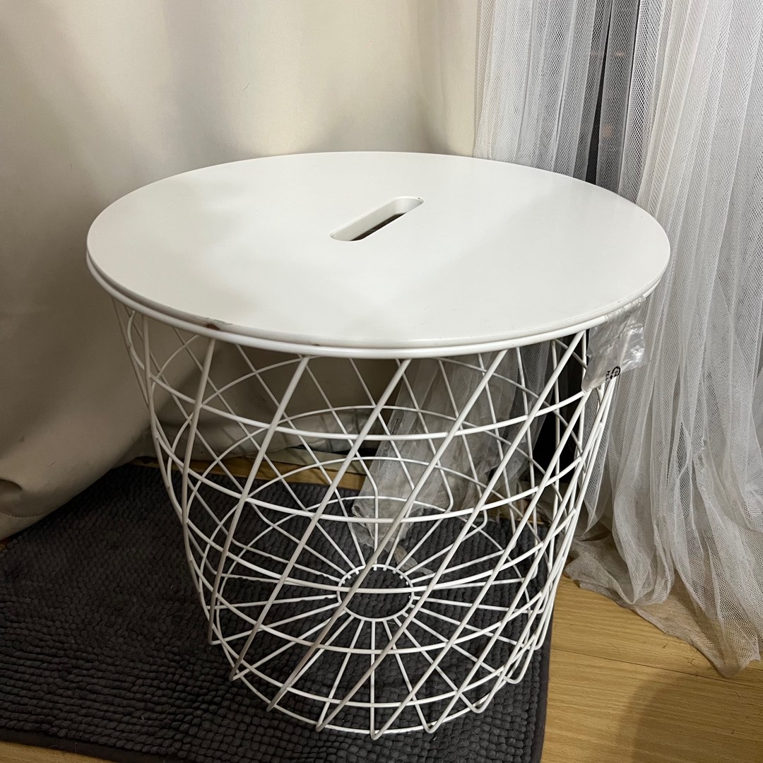 IKEA KVISTBRO Storage table, white, 44 cm (17 3/8 ") on Carousell