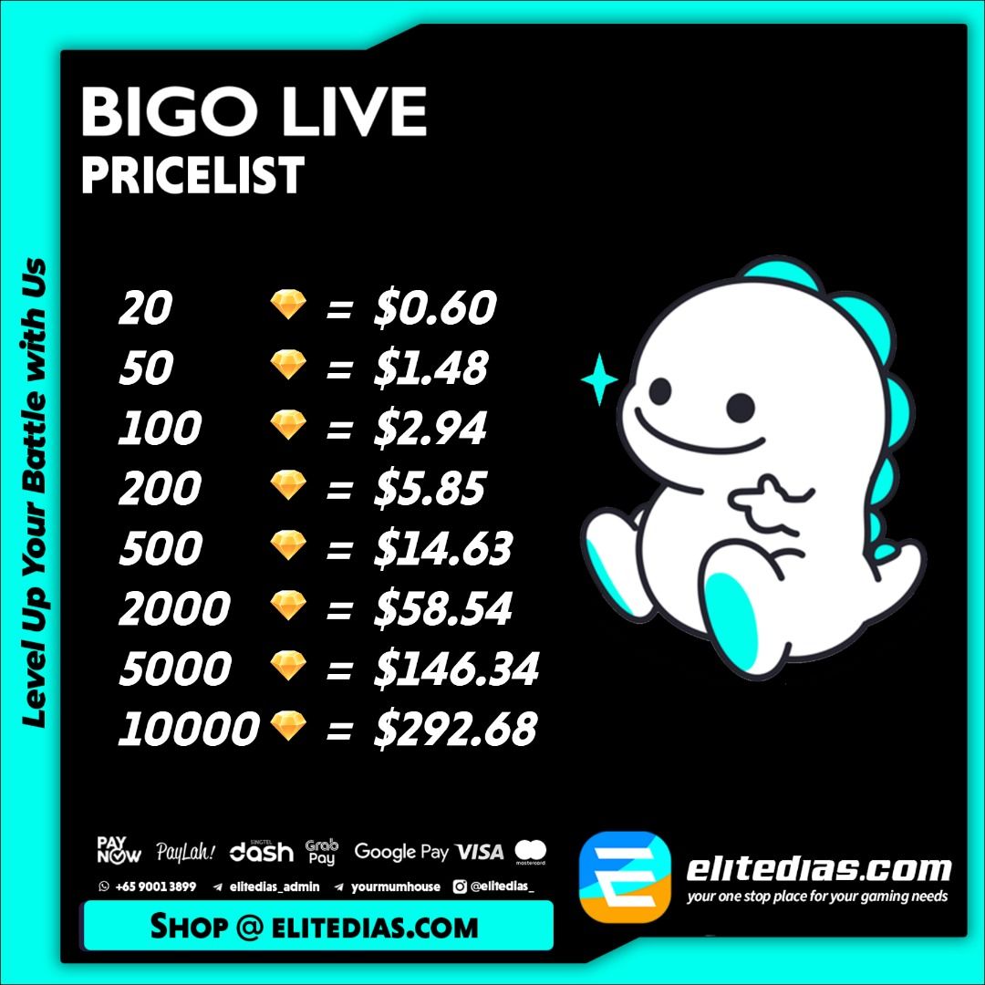 [INSTANT] Cheapest Bigo Live Diamonds Top Up | Available 24/7 | Instant ...
