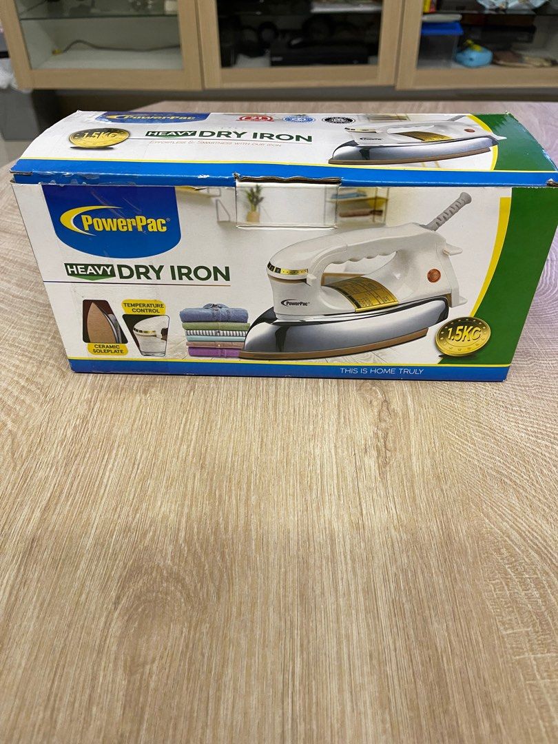 Powerpac Heavy dry traditional old school Iron with temperature control ...
