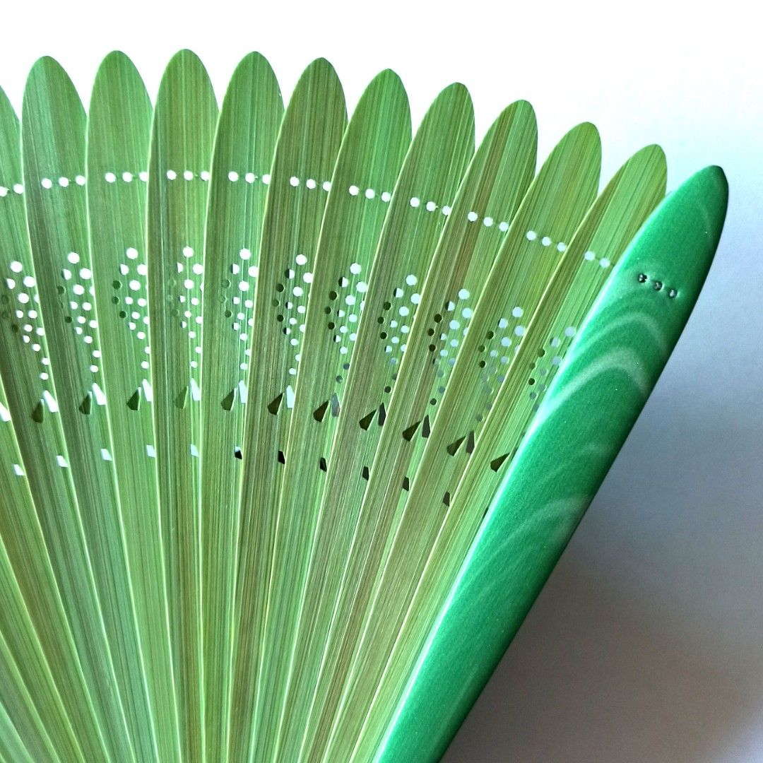 Japan Green Nature Lovers Cut Out Hand Held Folding Fan (Small ...