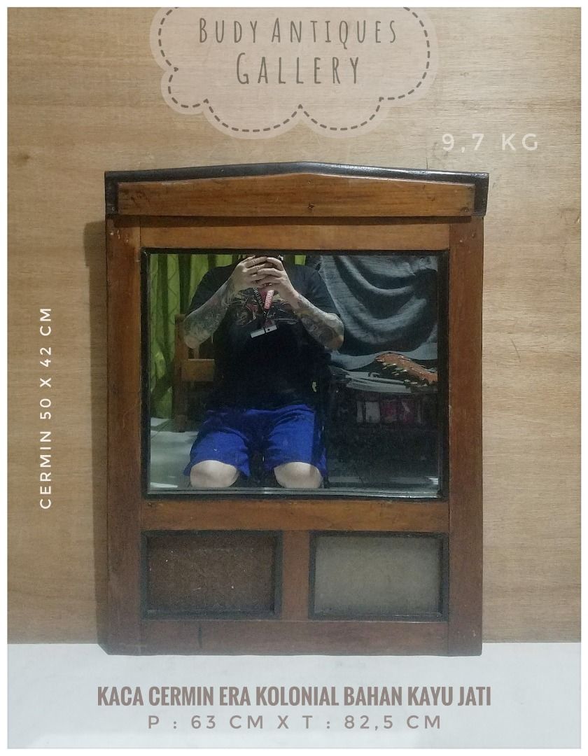 Kaca Cermin Antik Era Kolonial Bahan Jati on Carousell