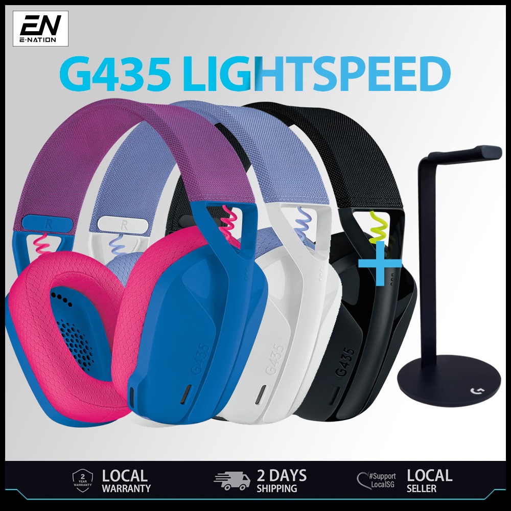 Logitech G435 LIGHTSPEED Wireless Gaming Headset, Audio, Headphones ...