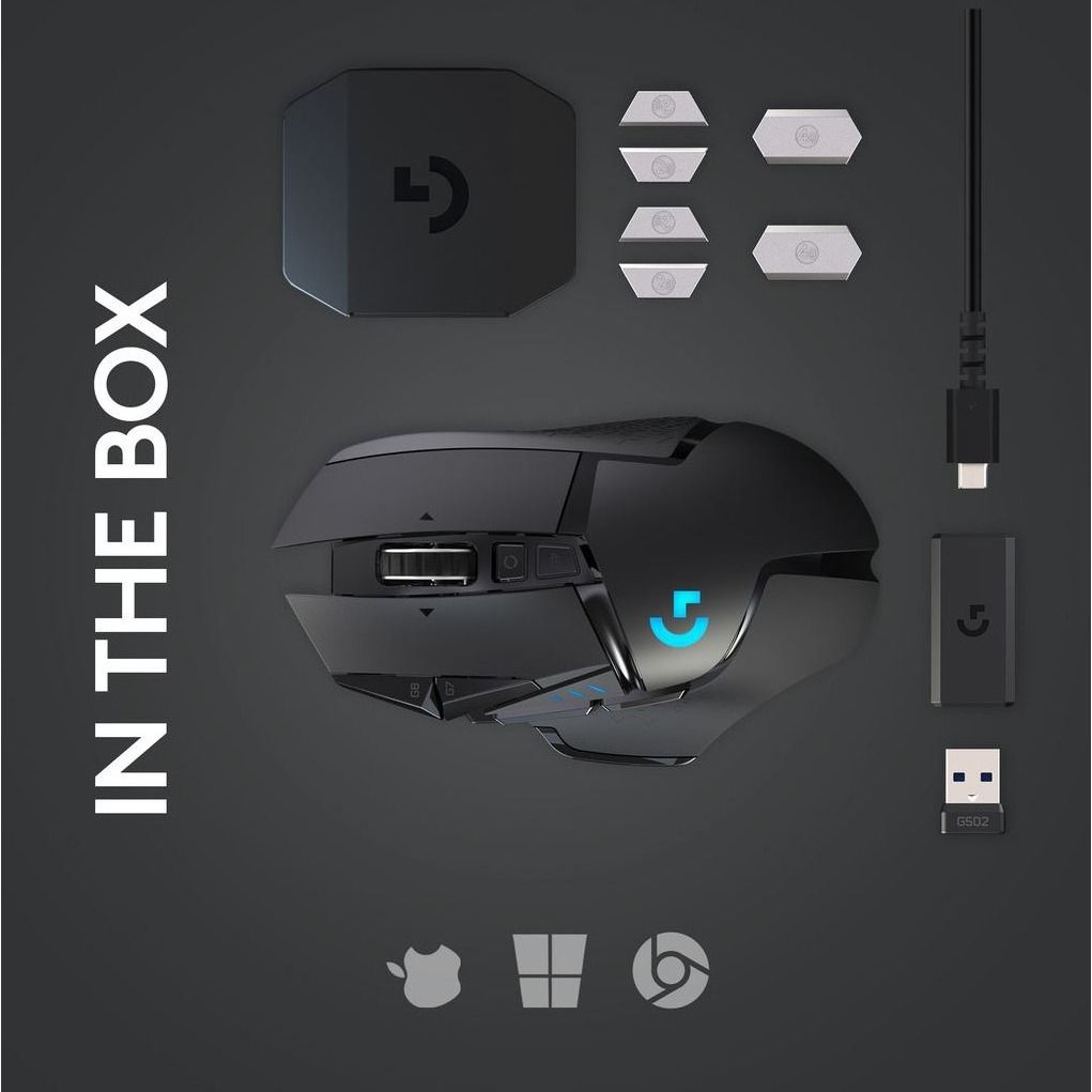 Logitech G502 Hero Lightspeed Wireless Lightsync RGB Gaming Mouse With ...