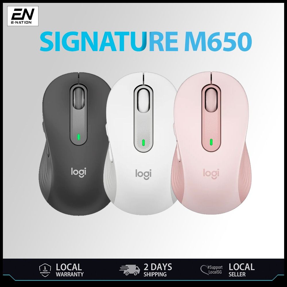 Logitech Signature M650 Wireless Mouse - For Small to Medium Sized Hands, Silent Clicks [READY ...