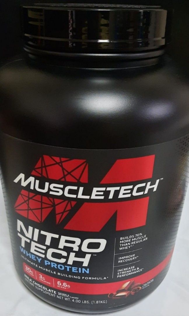 MUSCLETECH NITRO TECH 4LBS MILK CHOCOLATE WITH CREATINE ADDED FORMULA ...