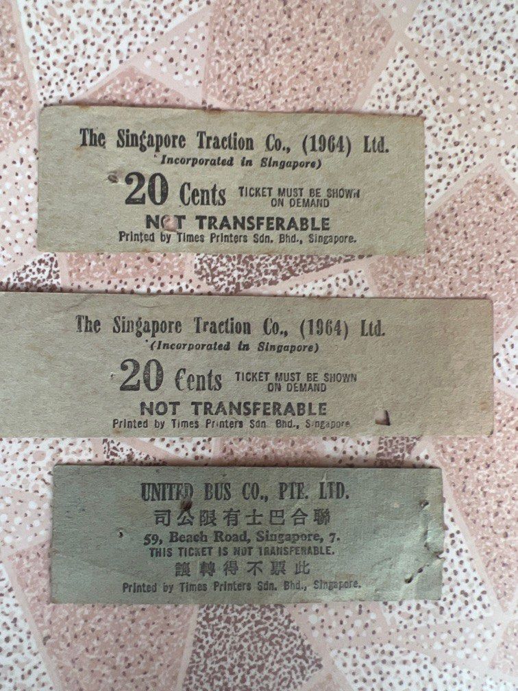 Old Bus Ticket - Singapore Traction Co, Hobbies & Toys, Memorabilia ...
