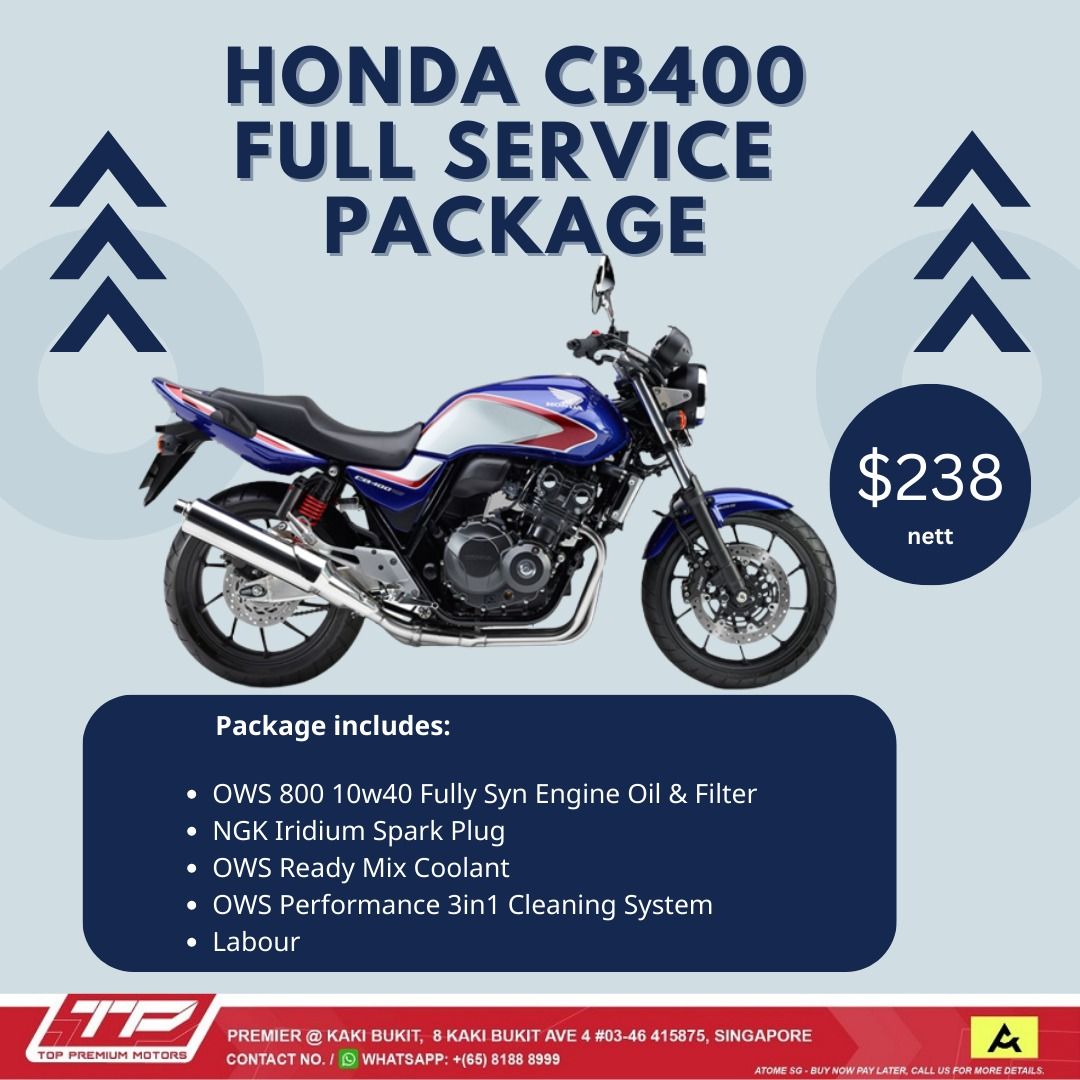 OWS Full Service Package - Honda CB400, Motorcycles, Motorcycle ...