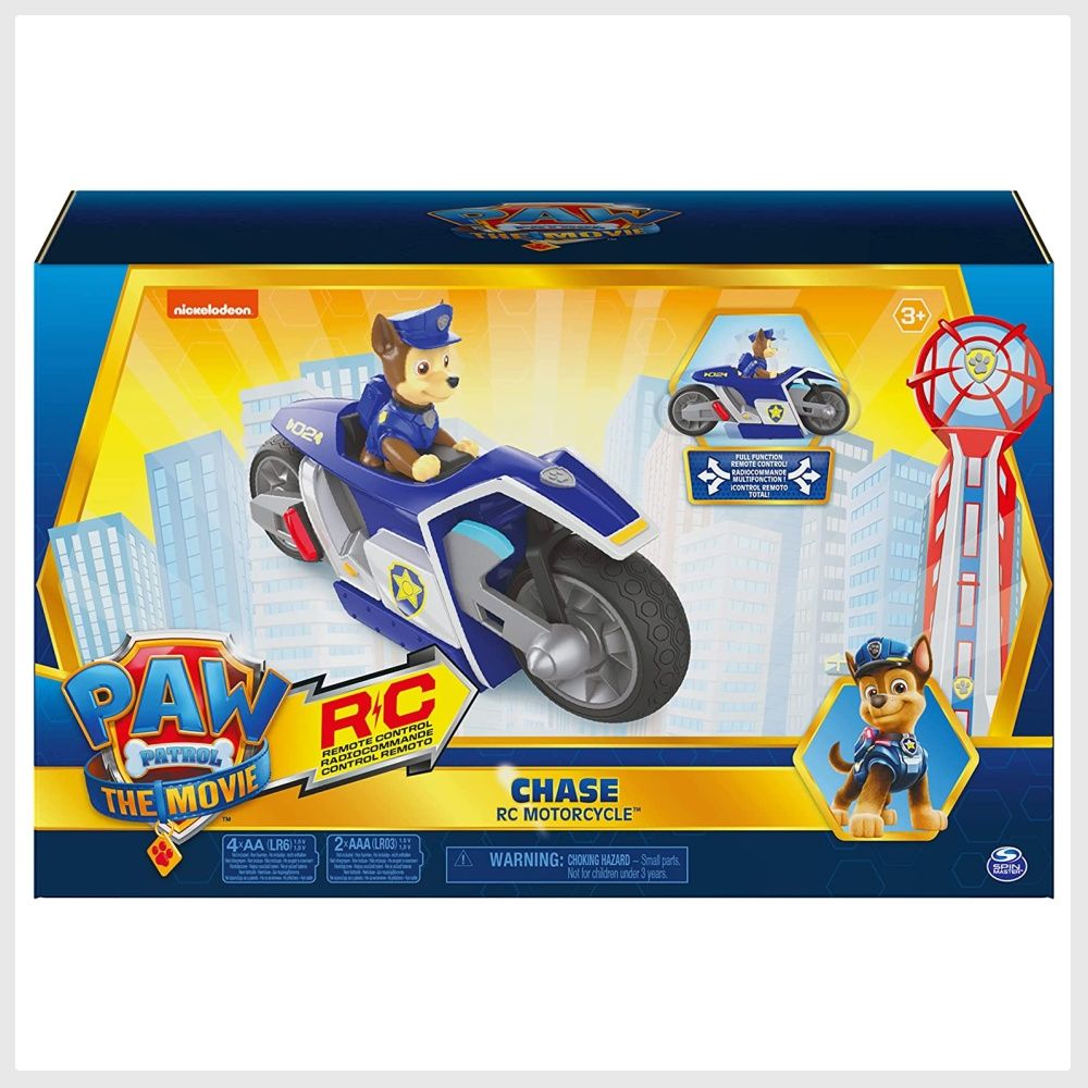 Paw Patrol & Friends Chase RC Movie Motorcycle, Remote Control Car Kids ...