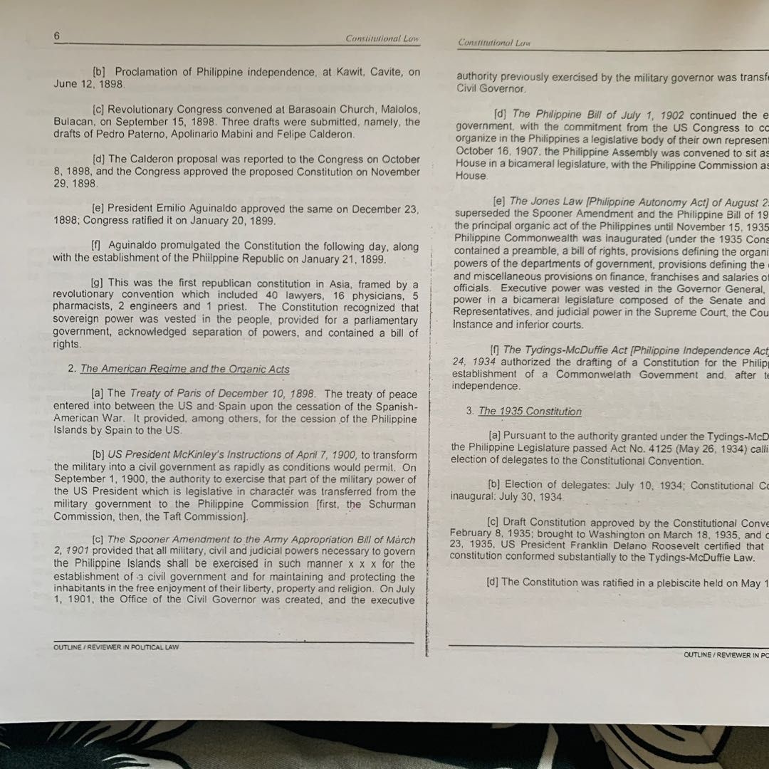 Photocopy of Outline or Reviewer in Political Law by Antonio Eduardo ...