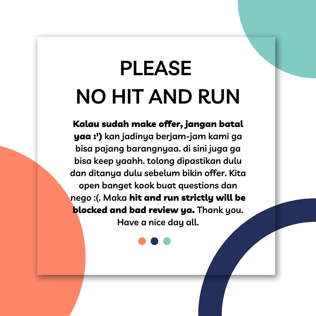 Please NO HIT AND RUN on Carousell