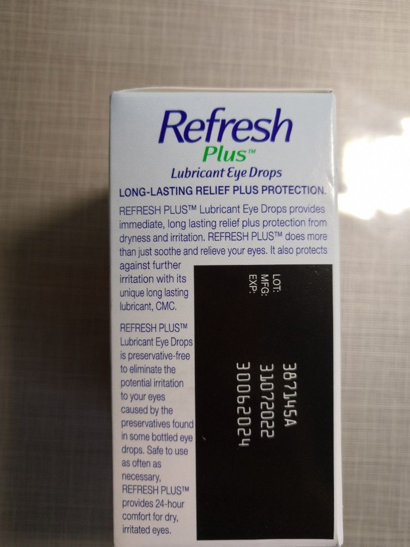 Refresh Plus Lubricant Eye Drops, Beauty & Personal Care, Vision Care ...