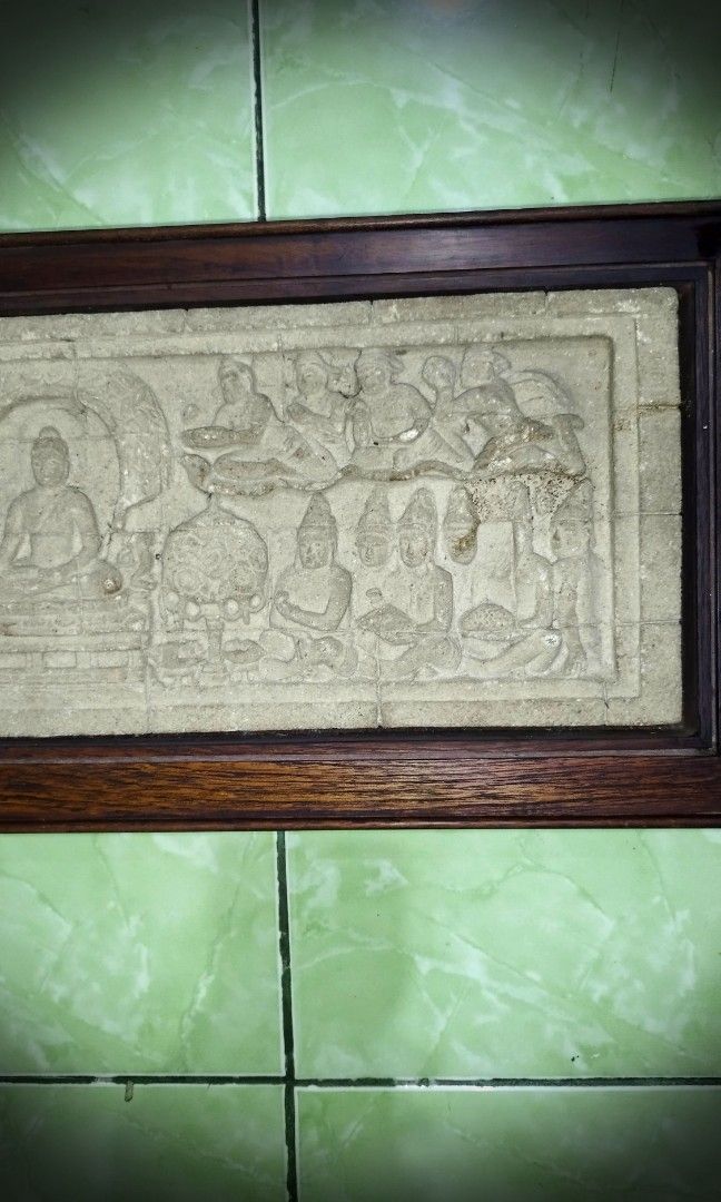 Pajangan Relief batu timbul motif candi patung borobudur panjang 75 cm ...