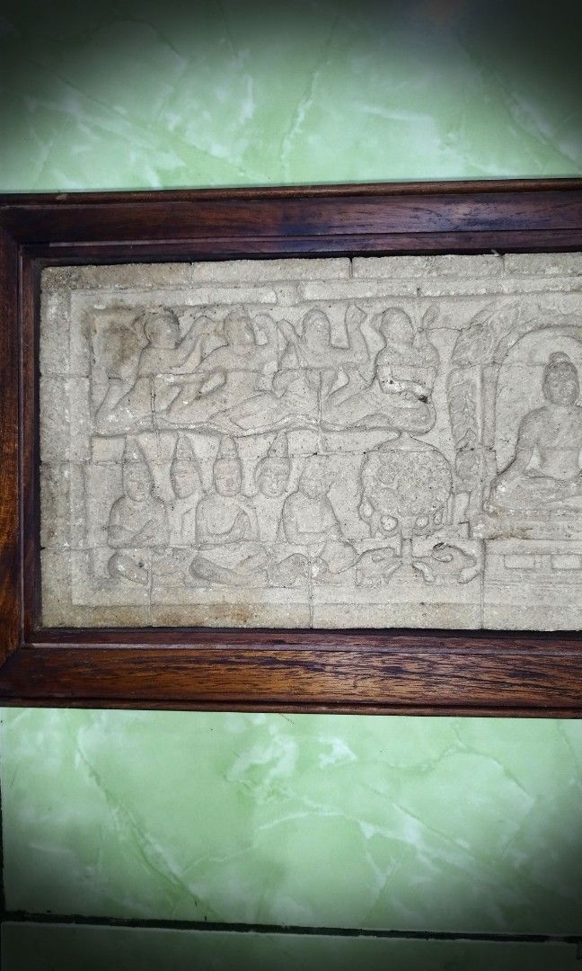 Pajangan Relief batu timbul motif candi patung borobudur panjang 75 cm ...