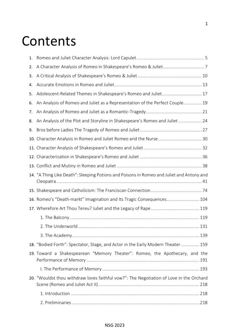 ROMEO AND JULIET SHAKESPEARE 2024 LITERATURE IN ENGLISH O LEVEL/IP ...