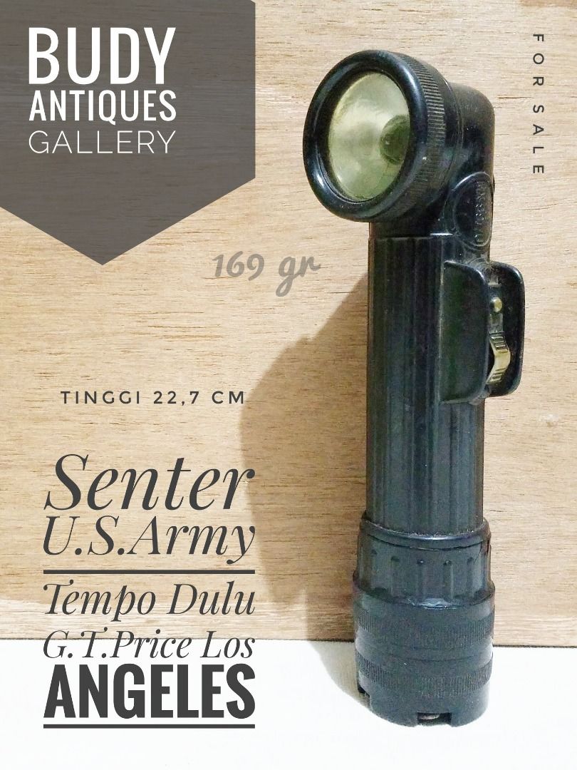 Senter U.S.Army Tempo Dulu Merk G T.Price Los Angeles, Antik, Pajangan ...