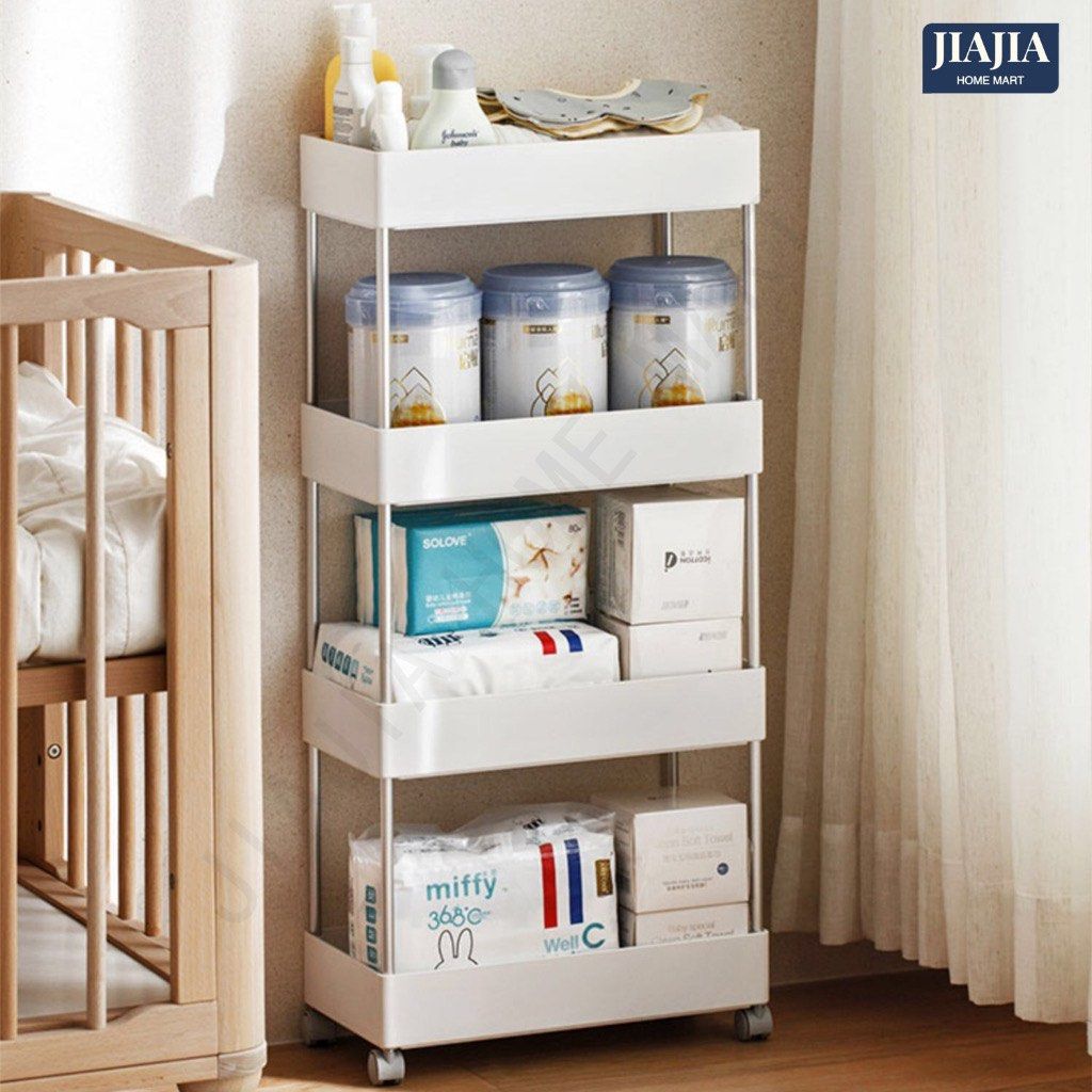 SG Trolley Rack / Multipurpose Push Cart Tray Storage Shelf Kitchen ...