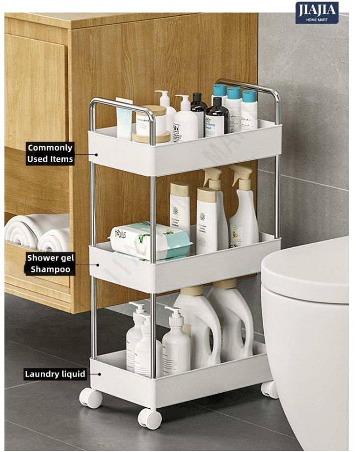 SG Trolley Rack / Multipurpose Push Cart Tray Storage Shelf Kitchen ...