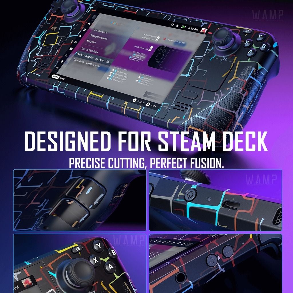 Skin Stickers for Steam Deck Vinyl Cover Skins Decal with Thumb Grip ...