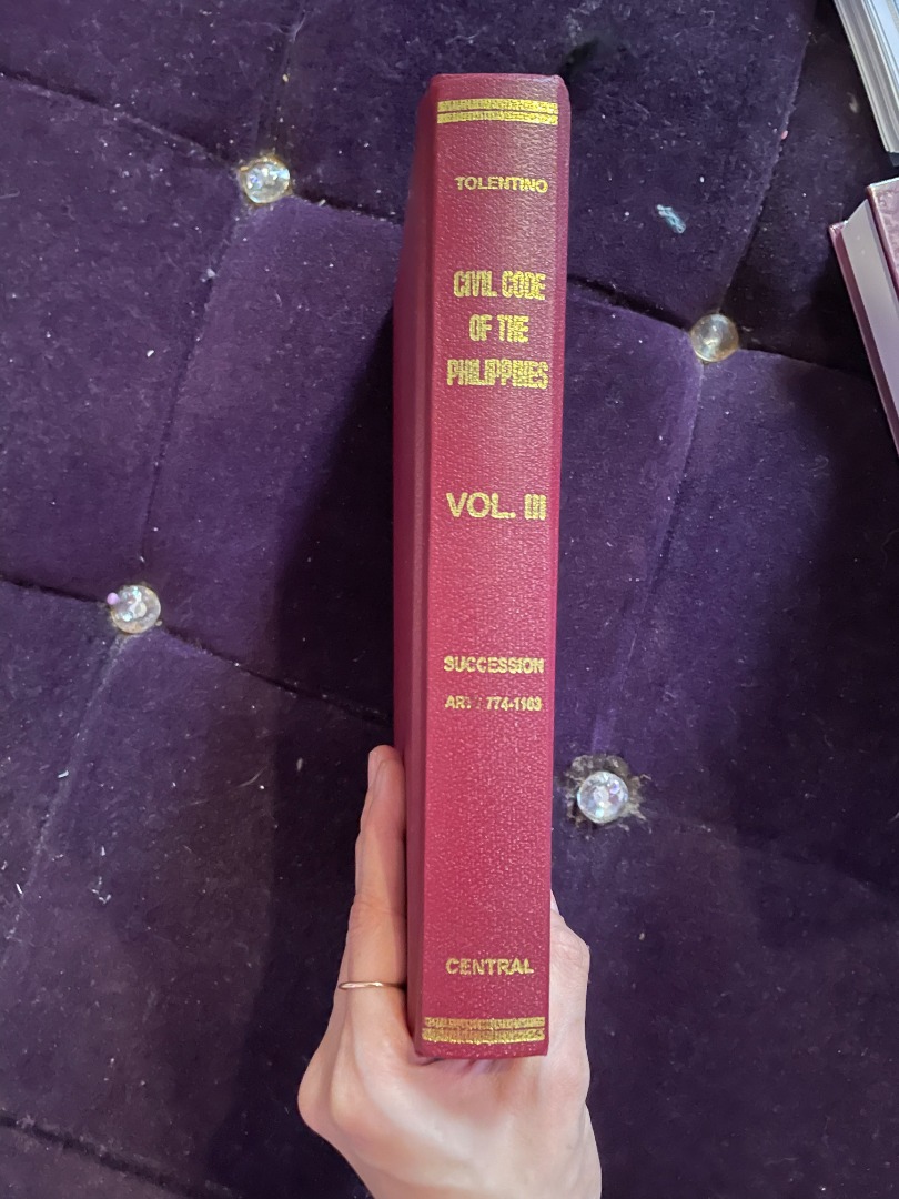 Succession - Civil Code Volume III - Tolentino, Hobbies & Toys, Books ...