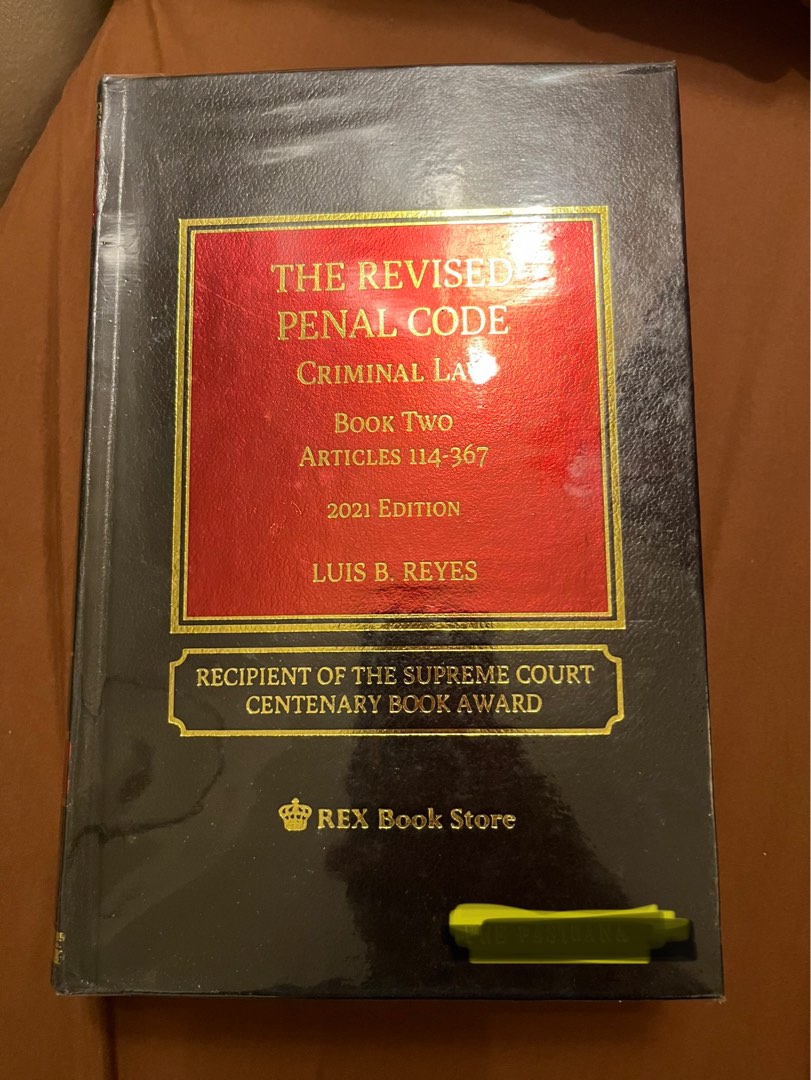 The Revised Penal Code Book 2 2021 Reyes On Carousell