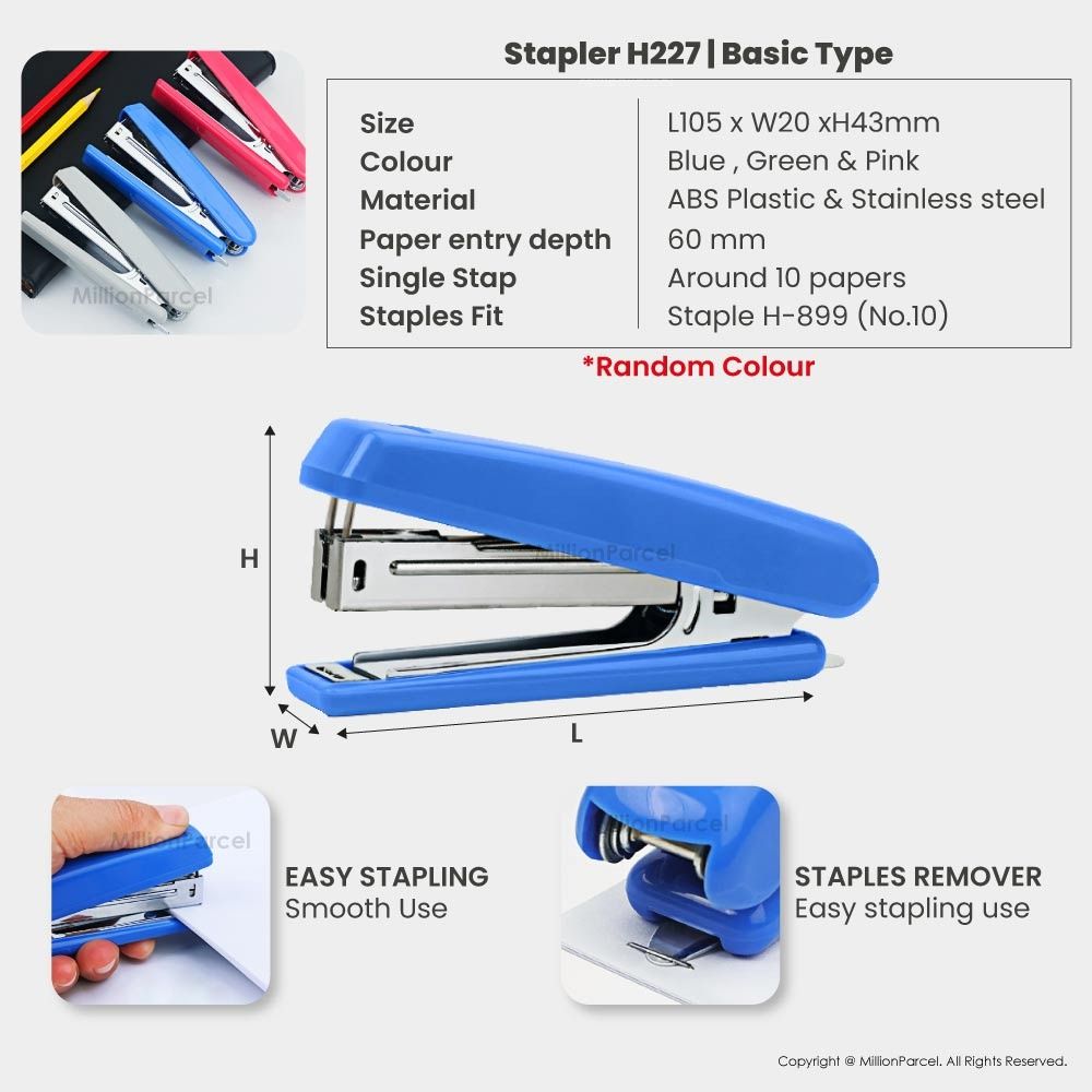 Twin Lever Stapler: 50% Less Effort | All type Stapler | Staples Remover | Staples No10 / No 12 ...
