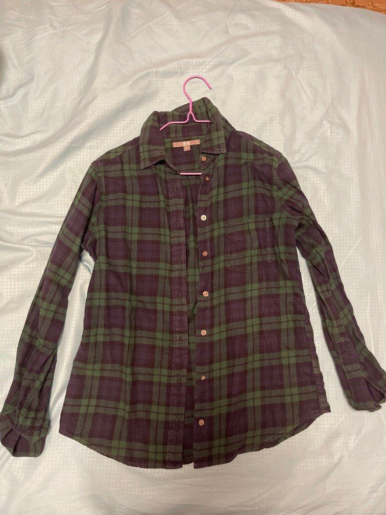 Uniqlo Flannel Shirt, Women's Fashion, Tops, Longsleeves on Carousell