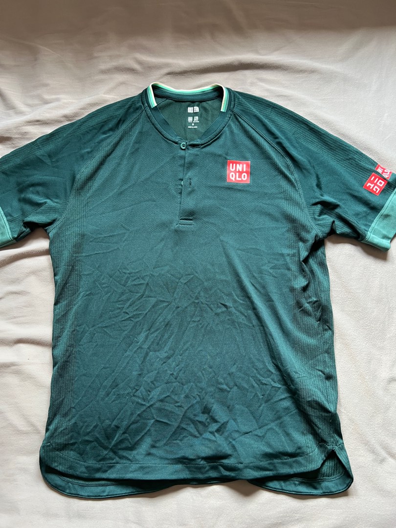Uniqlo RF Roger Federer Men DRY-EX Short Sleeve Polo Shirt (Green), Men ...