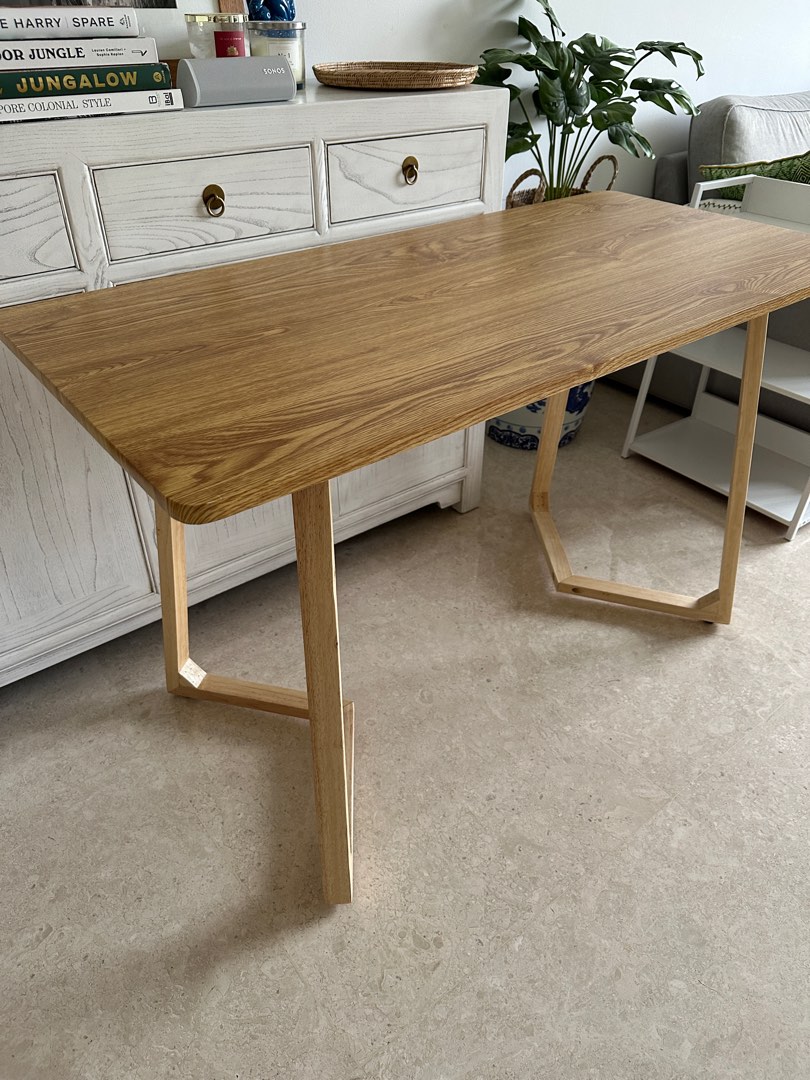 V Leg Rectangular Dining / Study Table, Furniture & Home Living ...