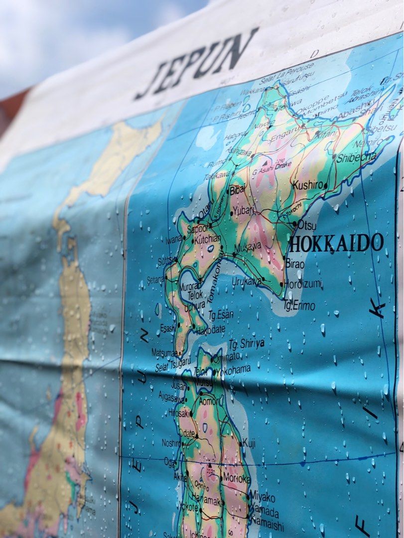 Vintage 1990s peta lama japan map made in malaysia, Hobbies & Toys ...