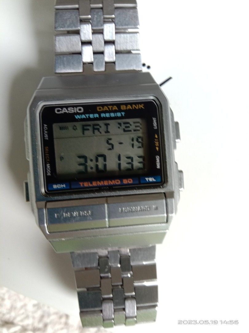 Vintage Casio data bank 675 db-520,silver telememo retro watch on Carousell