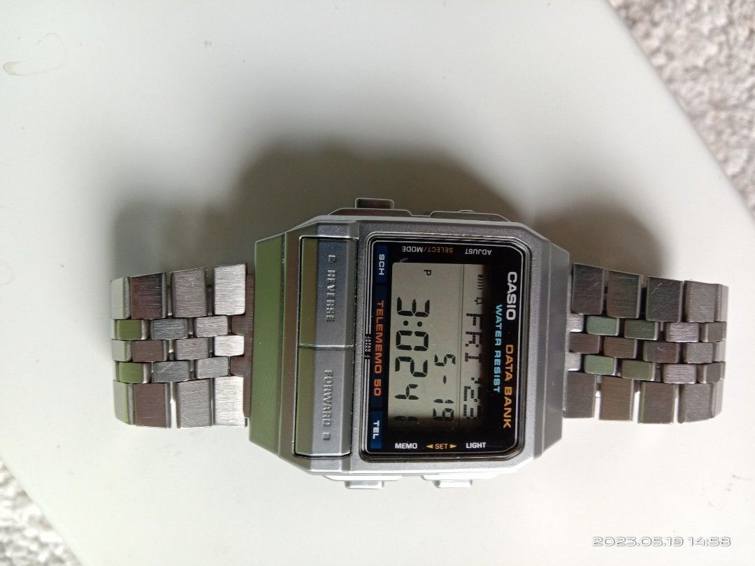 Vintage Casio data bank 675 db-520,silver telememo retro watch on Carousell