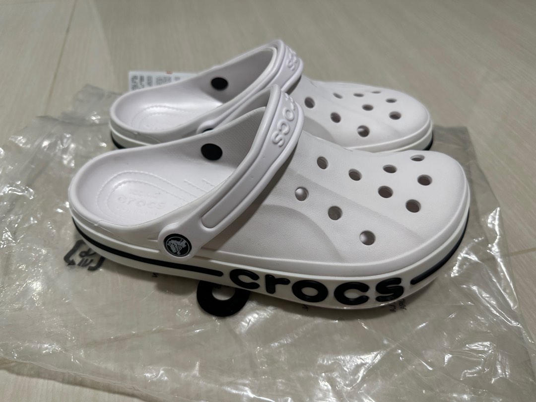 White Crocs, Men's Fashion, Footwear, Flipflops and Slides on Carousell