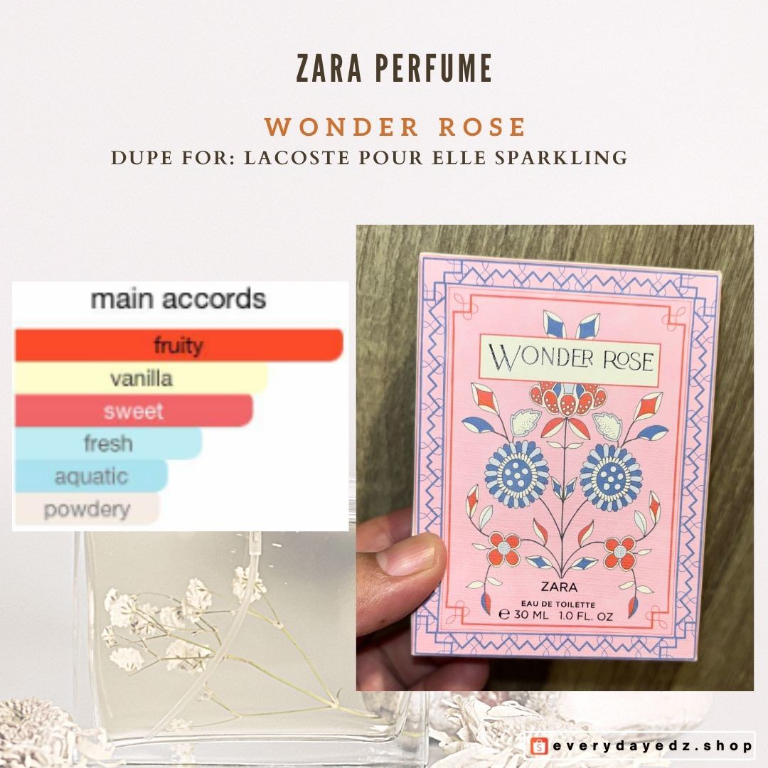 ZARA Perfume Wonder Rose 30ml on Carousell
