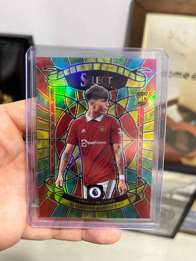 2022-23 Select stained glass Alejandro Garnacho RC, Hobbies & Toys ...